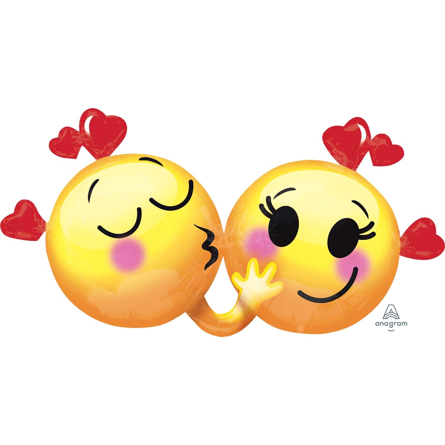 36” Kissy Face Love Emojis Jumbo Mylar Balloon | Forget Me Not